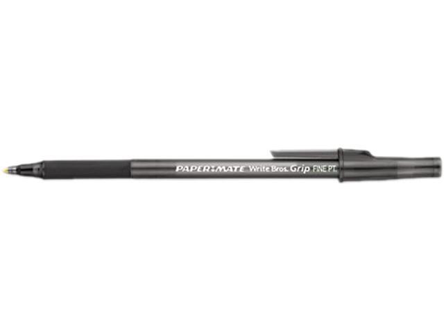 Paper Mate Write Bros Grip Ballpoint Stick Pen Black Ink Fine Dozen ...