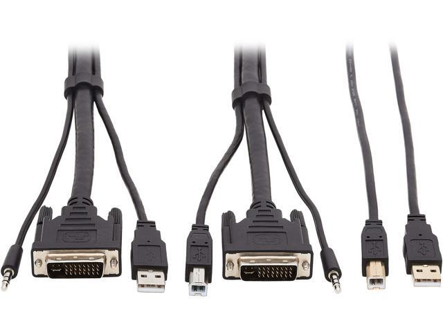 Tripp Lite P784-006-U 6 ft. DVI KVM Cable Kit - DVI, USB, 3.5 mm Audio ...