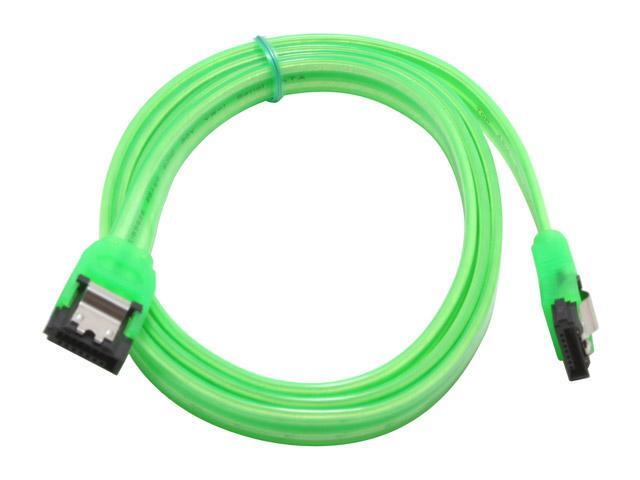 Link Depot SATA-L1.0-UVG 3.25 ft. UV Green Latch Serial ATA Cable ...