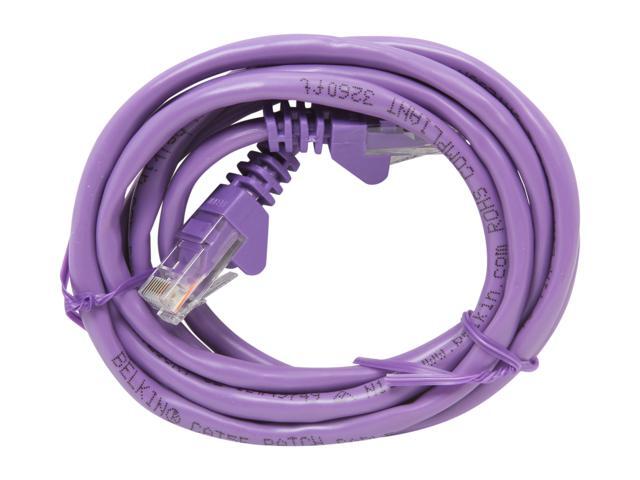 Belkin A3L791-05-PUR-S 5 ft. Patch Cable CAT5e Snagless RJ-45M / RJ-45M ...