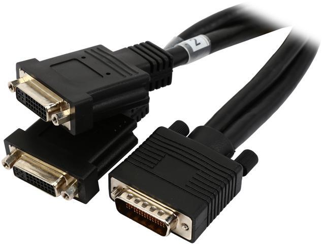 Open Box: Coboc DMS59-Y-DVI-1-BK 1ft Black Color LFH/DMS-59 Male to ...