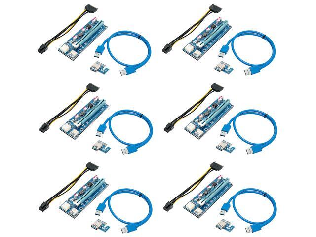 6-Pack Mining Card, Riser Card, PCIe (PCI Express) 16x to 1x Riser ...