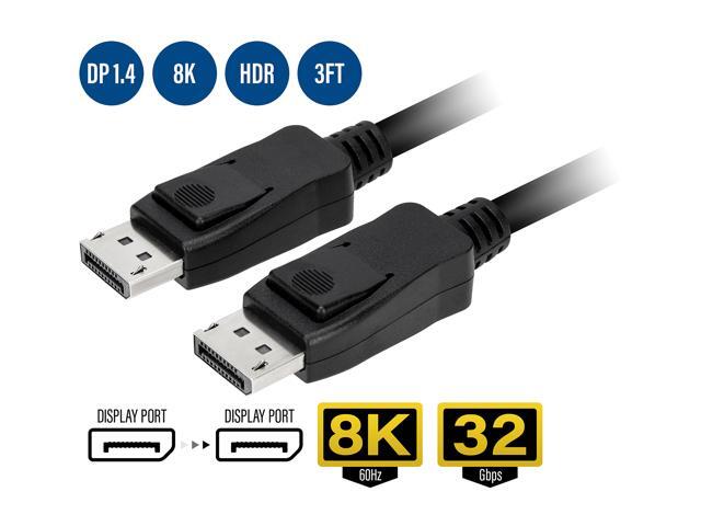 Rosewill DisplayPort 1.4 HBR3 Cable, Ultra HD 8K 3 Feet, Black - Newegg.com