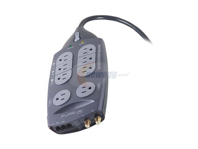 Belkin Pure AV F9A823-08 Home Theater Surge Protector w/ 8 outlets, 8FT ...