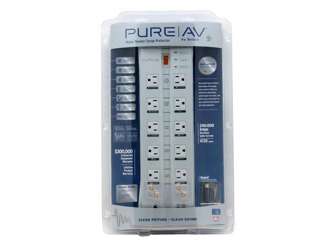 Belkin Pure AV F9A1033-12 Isolator Home Theater Surge Protector, 12FT ...
