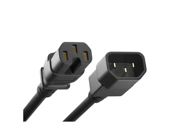 Unirise PWCD-C14C15-15A-03F-BLK 3 ft. C14-C15 PDU Power Cord, SJT ...