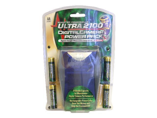 MONSTER MB4UHCRCAA Rechargeable Batteries & Charger Kit - Newegg.com