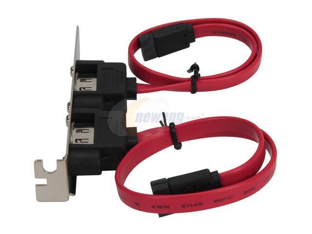 SYBA SD-ESATA-EP2 2-Ports e-SATA Extension Bracket for External ...