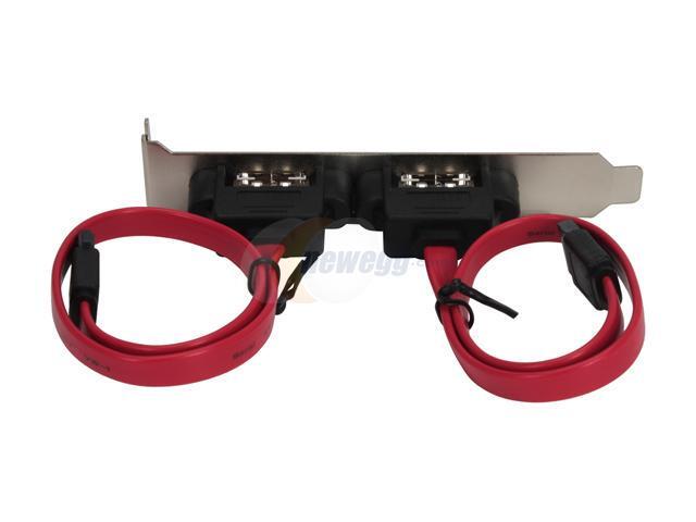 SYBA SD-ESATA-EP2 2-Ports e-SATA Extension Bracket for External ...