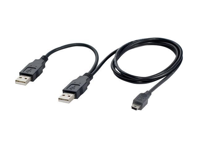 SYBA CL-CAB20042 Dual USB 2.0 Type A to USB Mini 5-Pin Type B x 1 Y ...