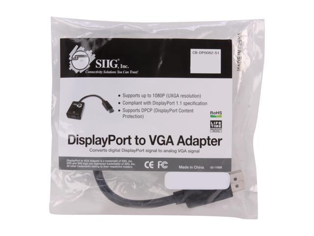 SIIG CB-DP0082-S1 DisplayPort to VGA Adapter Cable - Newegg.com SIIG CB-DP0082-S1 DisplayPort to VGA Adapter Cable - Newegg.com