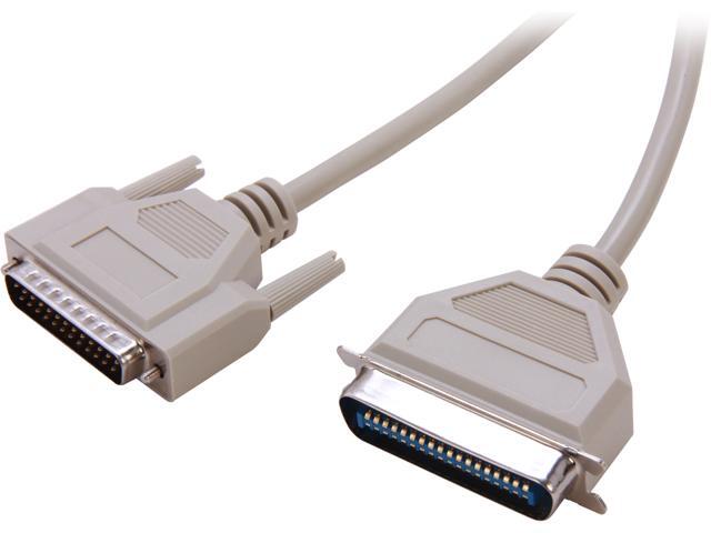 C2G 02798 DB25 Male to Centronics 36 Male Parallel Printer Cable, Beige ...