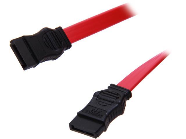 C2G 10152 7-Pin 180° 1-Device Serial ATA Cable, Red (1.5 Feet, 18 ...