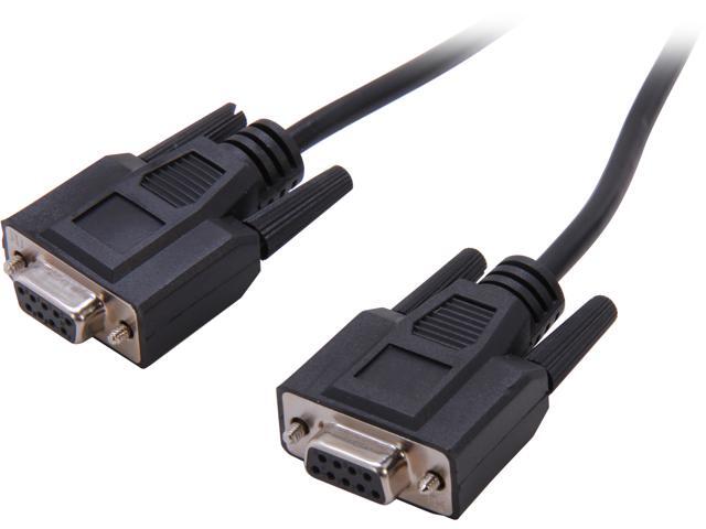 C2G 52038 DB9 F/F Serial RS232 Null Modem Cable, Black (6 Feet, 1.82 ...