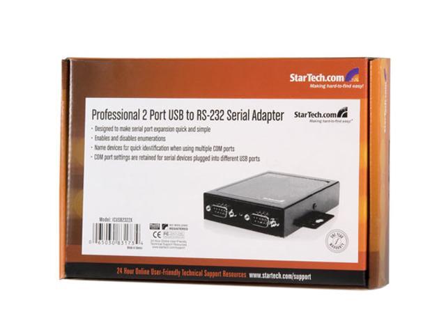 StarTech.com ICUSB2322X USB to Serial Adapter - 2 Port - Wall Mount ...
