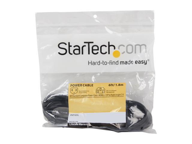 StarTech.com PXT101L 6 ft. Standard Computer Power Cord - NEMA 5-15P to Right Angle C13 - Newegg.com