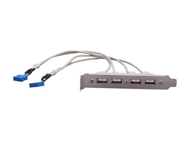 StarTech.com USBPLATE4 4 Port USB A Female Slot Plate Adapter - USB ...