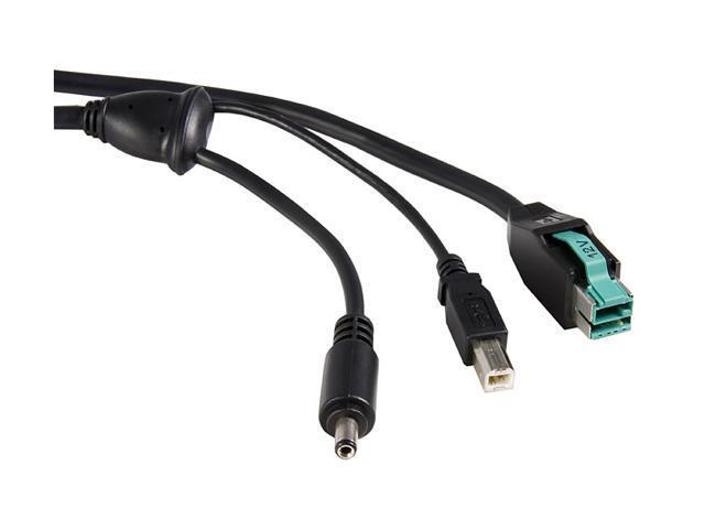 StarTech.com PUSBMYB12V12 12 ft 12V to M Barrel+USB Powered USB Cable ...