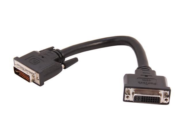 StarTech.com DVIEXTAA6IN Black DVI to DVI Female to Male 6in DVI-I Dual ...