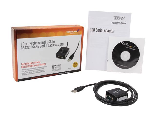 StarTech.com Model ICUSB422 6 ft. Professional RS422/485 USB Serial Cable Adapter w/ COM ...