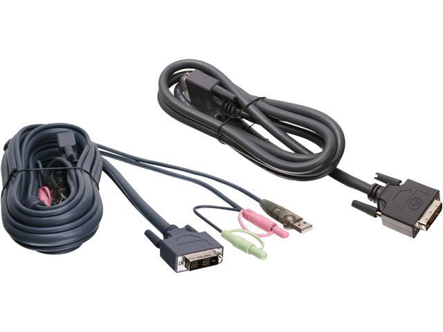 IOGEAR 6 Ft. Dual View Dual-Link DVI, USB KVM Cable Kit with Audio (TAA ...