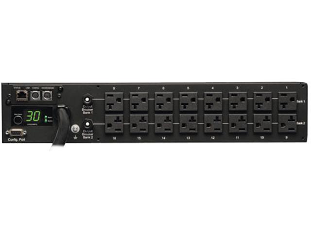 Tripp Lite Monitored PDU, 30A, 16 Outlets (5-15/20R), 120V, L5-30P, 10 ...