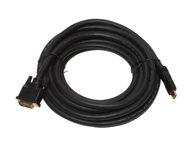 BYTECC HMD-25 25 ft. HDMI High Speed Male to DVI-D Male Single Link ...