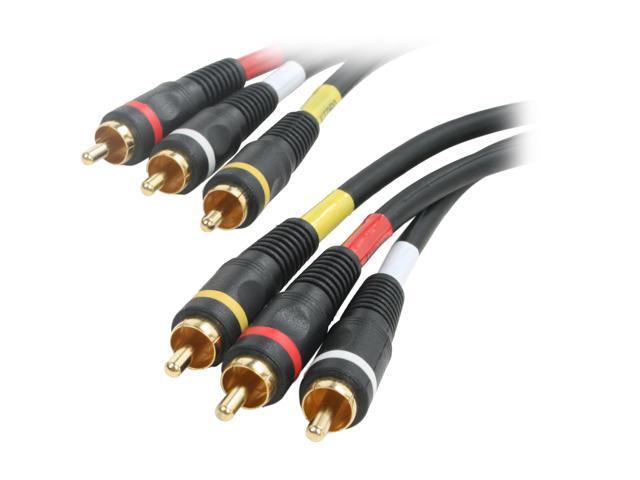 BYTECC Model PV2A-12 12 ft. PREMIUM YRW video/audio AV Cable - GOLD ...