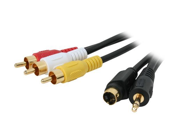 BYTECC Model SV3R-6 6 ft. S-Video/3.5mm Stereo Male to YRW video/audio ...
