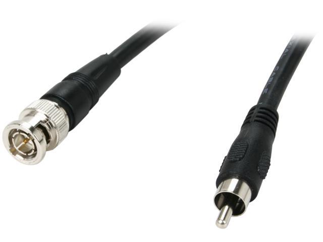 BYTECC BNC/RCA-3K 3 ft. BNC to RCA Cable, 75 ohm, Male to Male, Black ...