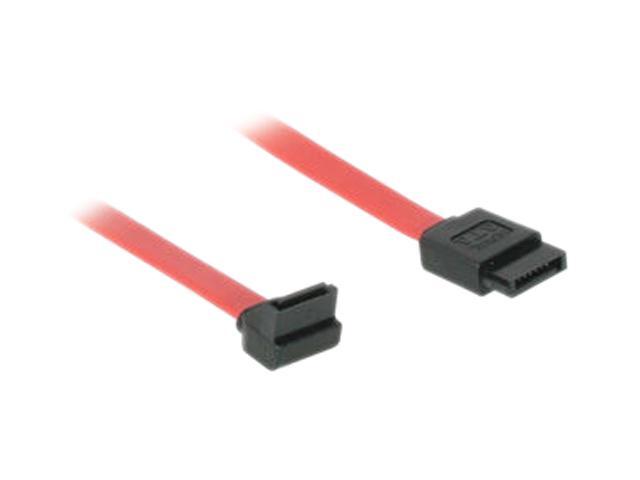 C2G 10183 7-Pin 180° to 90° 1-Device Serial ATA Cable, Red (3 Feet, 36 ...