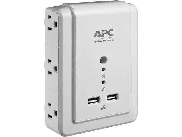 APC SurgeArrest Wall Tap 6 Outlet with 2 USB Charging Ports (replaces ...