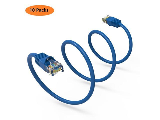 Nippon Labs 10-Pack Cat6 6FT UTP Ethernet Network Booted Cable - Blue ...