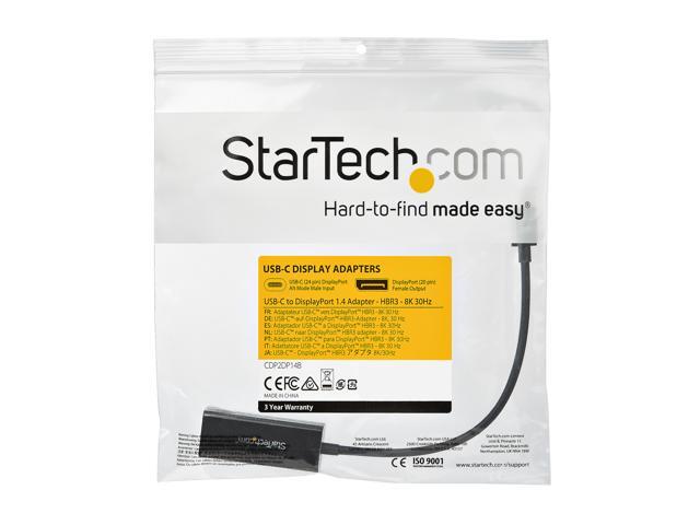StarTech.com CDP2DP14B USB C to DisplayPort Adapter - 8K 30Hz - HBR3 ...