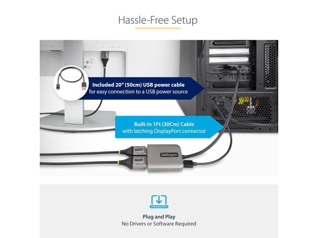 StarTech.com 2-Port DisplayPort MST Hub - Dual 4K 60Hz - DP to 2x DisplayPort Monitor Adapter ...