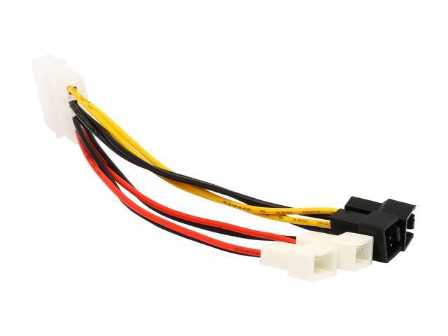 Rosewill LP44TX3-6 6.1 in. 4-pin Molex LP4 to 3-pin TX3 Multi-Fan Power ...