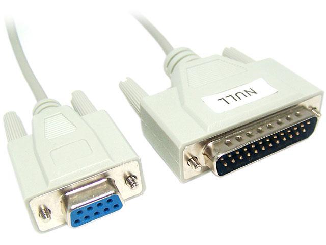 Micro Connectors Model M02-1156N 6 ft. Null Modem Cable DB9F to DB25M ...