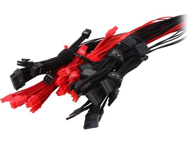 EVGA 100-CB-C123-B9 G1 Red Power Supply Cable Set, Individually Sleeved ...