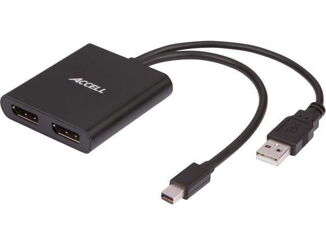 Accell Mini Displayport to DisplayPort Multi Monitor Splitter - 2 Port ...