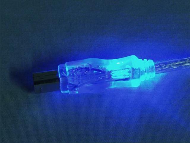 QVS CC2209C-03BLL 3 ft. Translucent Blue USB 2.0 Cable with LEDs ...