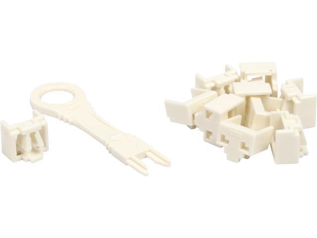 NTW NL-PBK10-WH net-Lock™ Locking RJ45 port/dust blocker with color ...