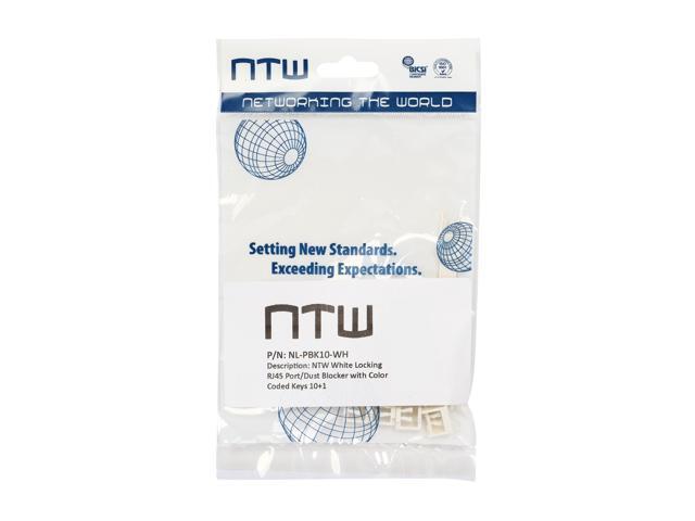 NTW NL-PBK10-WH net-Lock™ Locking RJ45 port/dust blocker with color ...