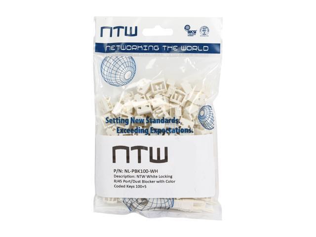 NTW NL-PBK100-WH net-Lock™ Locking RJ45 port/dust blocker with color ...