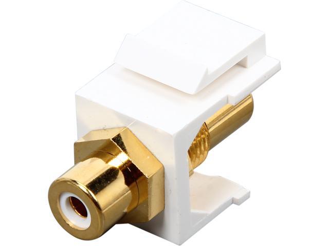 NTW RCA White F/F feed-through Snap-in keystone Jack Insert - Newegg.com