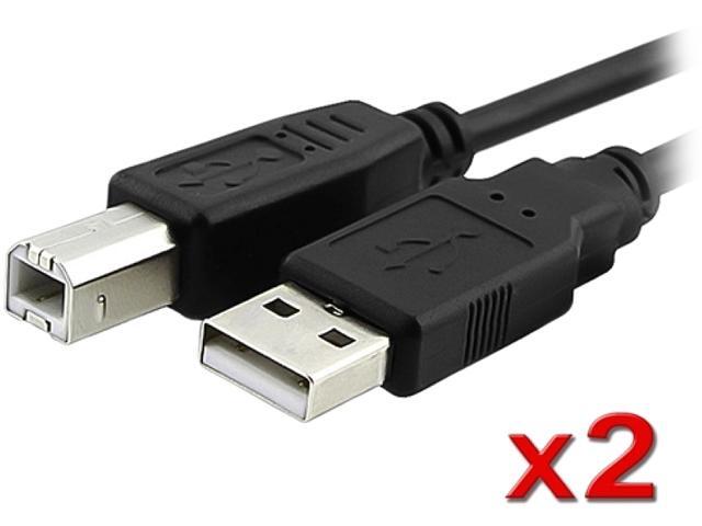 Insten 1180230 2 x 10 feet Translucent Type A Male to Type B Male USB ...