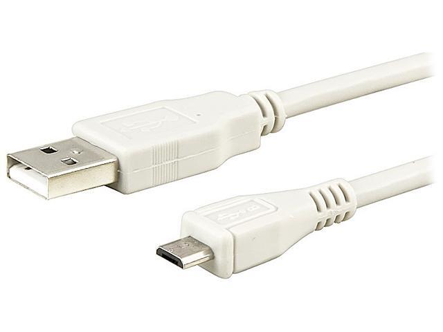 Insten 1647391 1X 4FT USB 2.0 A-B Micro 5-Pin Cable White / Beige ...