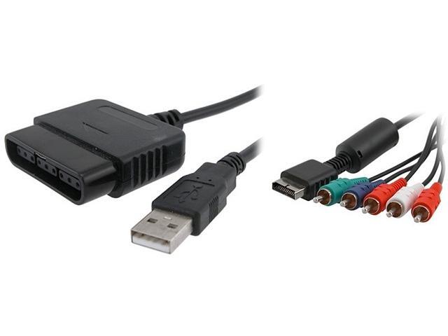 Insten 1926482 PS2 Controller Adapter + Black Component AV Cable For ...