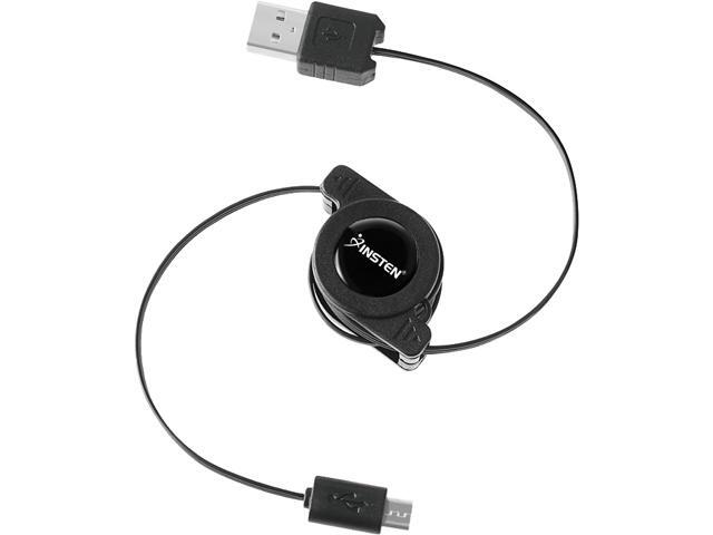 Insten 1668005 Black Retractable [2-in-1] Micro USB Cable - Newegg.com