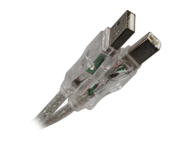 Nippon Labs Blue USB A to B Cable 6 ft. USB CABLE WITH BLUE FLASHING ...