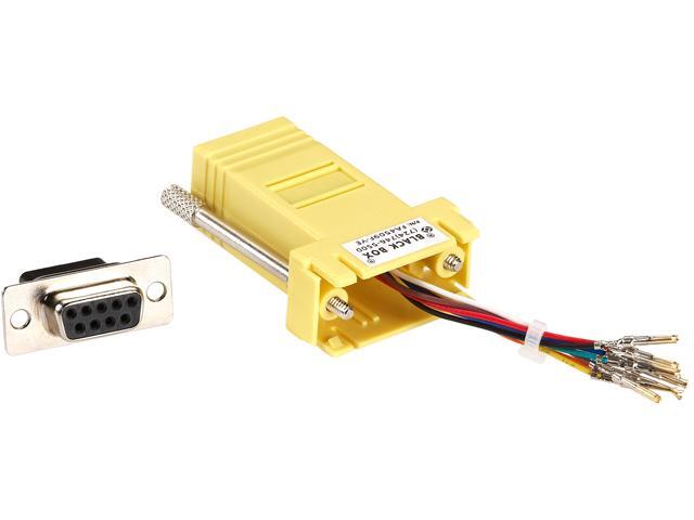 Black Box FA4509F-YE DB9 Female to RJ45F Modular Adapter Kit with ...